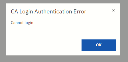 CI Reporting portal login error: "CA Login Authentication Error ...