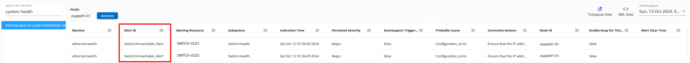 ActiveIQ - Cluster switch software not supported Risk showing for removed Cluster switch ...