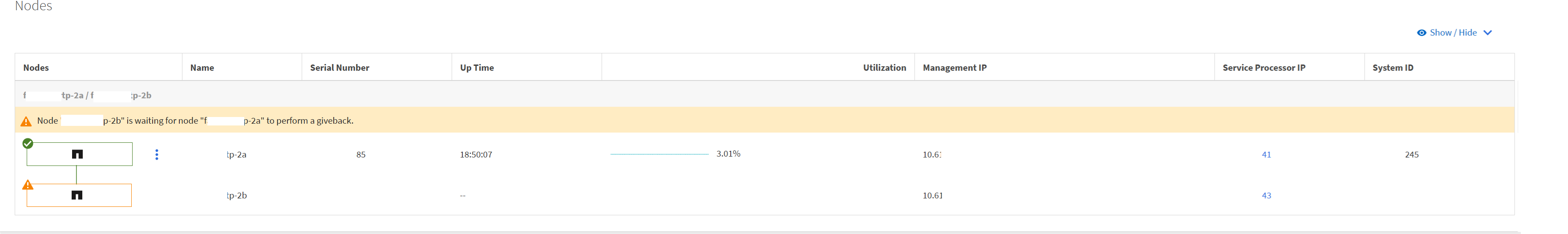 What do the different items statuses displayed in ONTAP System Manager ...